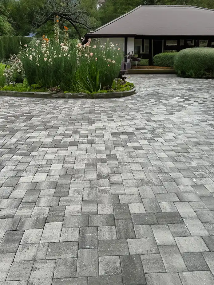 light grey rectangle pavers